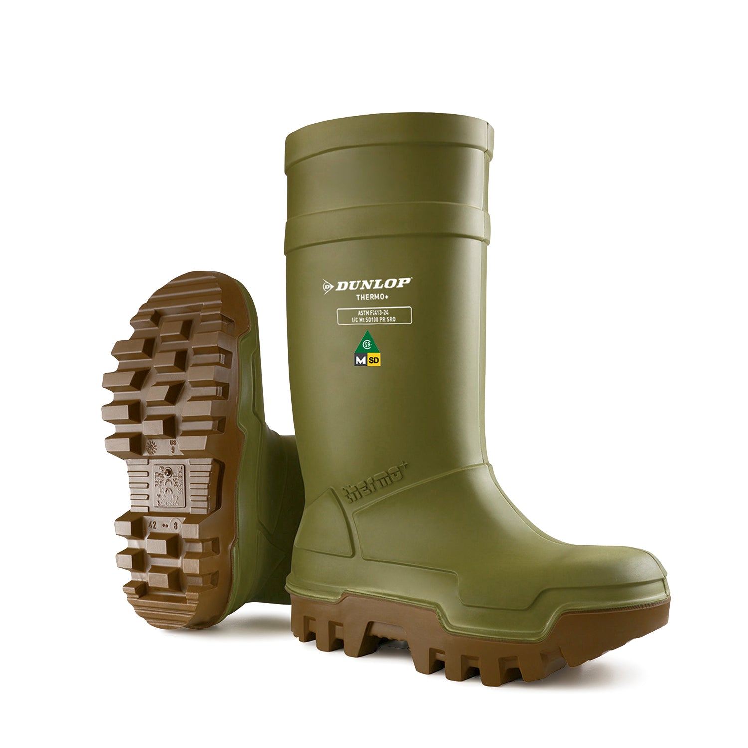 Purofort Thermo+ Full Safety, Green | 15'' Insulated PU Work Boots